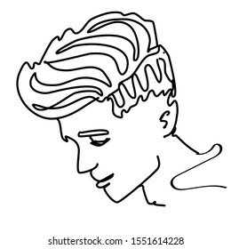 Continuous Line Young Man Portrait Sketch Stock Vector (Royalty Free ...
