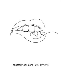Continuous Lip Line Lip Line Art Stock Vector (Royalty Free) 2214696991 ...