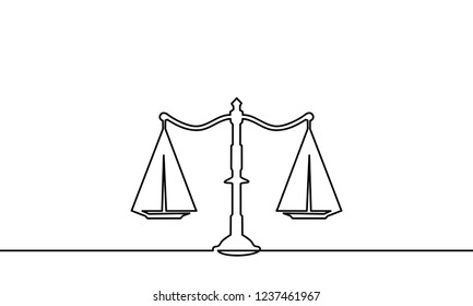One Line Drawing Law Balance Scale Stock Vector (Royalty Free) 1656324730