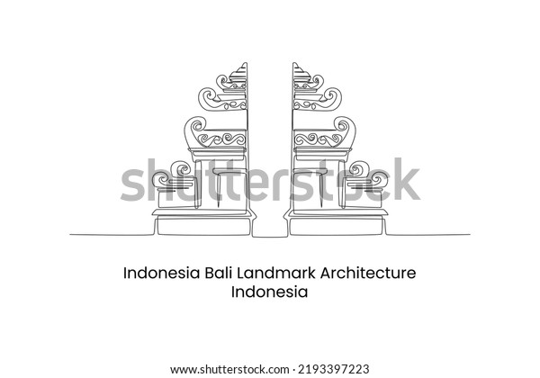 Continuous One Line Drawing Balinese Hindu Stock Vector (Royalty Free ...