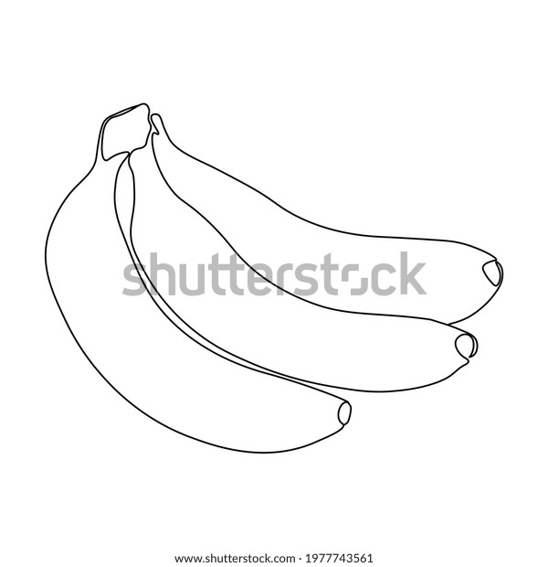 Continuous One Line Drawing Banana Vector Stock Vector (Royalty Free ...