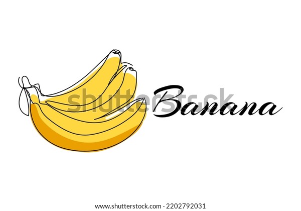 Continuous One Line Drawing Banana Vector Stock Vector (Royalty Free ...