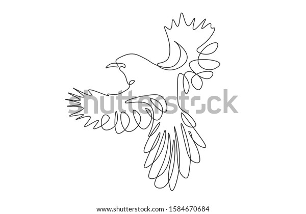Continuous One Line Drawing Birds Handdrawn Stock Vector (Royalty Free ...