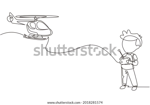 Continuous One Line Drawing Boys Playing Stock Vector (Royalty Free ...
