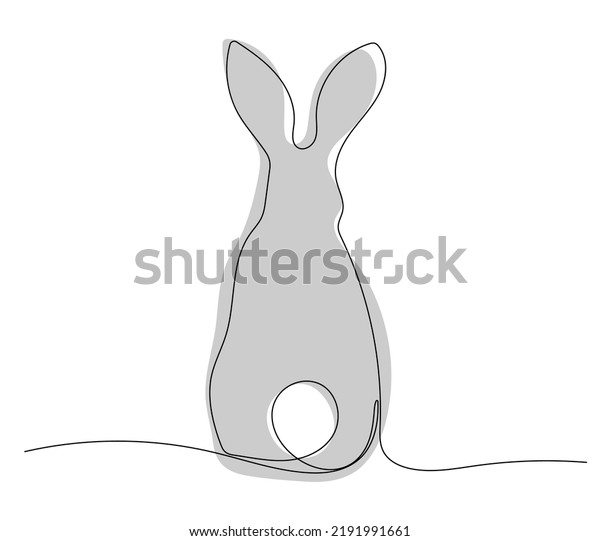 Continuous One Line Drawing Bunny Rabbit Stock Vector (Royalty Free ...