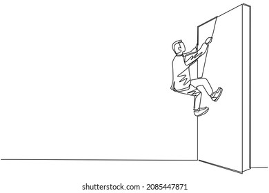 Continuous One Line Drawing Business Determination Stock Vector ...