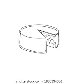 Continuous One Line Drawing Cheese Vector: เวกเตอร์สต็อก (ปลอดค่า ...