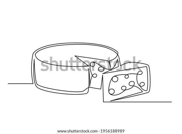 Continuous One Line Drawing Cheese Farm Stock Vector (Royalty Free ...