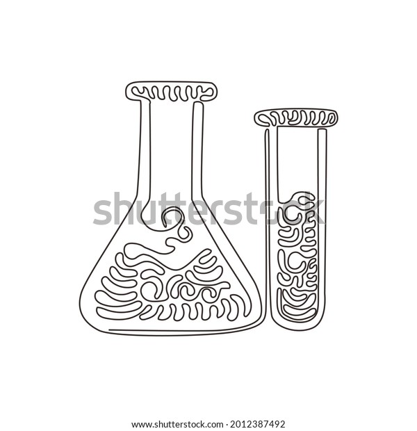 Continuous One Line Drawing Chemistry Laboratory Stock Vector (Royalty ...