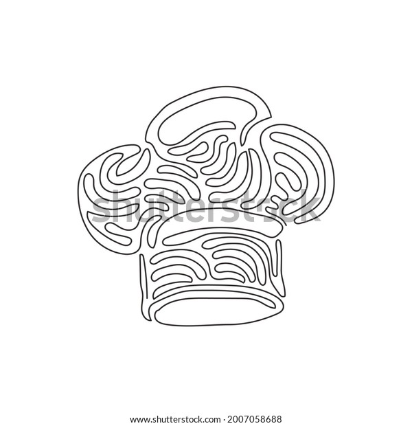 Continuous One Line Drawing Cook Chef Stock Vector (Royalty Free ...