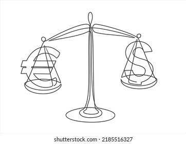 626 Continuous line drawing scale Stok İllüstrasyonu, Görseller ve ...