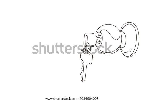 Continuous One Line Drawing Door Knob Stock Vector (Royalty Free ...