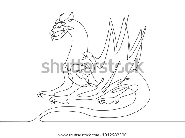 Continuous One Line Drawing Dragon Stock Vector (Royalty Free) 1012582300 Continuous One Line Drawing Dragon Stock Vector (Royalty Free) 1012582300