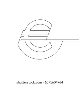 Continuous One Line Drawing Euro Sign Stock Vector (Royalty Free ...