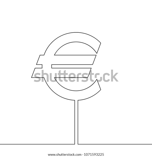 Continuous One Line Drawing Euro Sign Stock Vector (Royalty Free ...