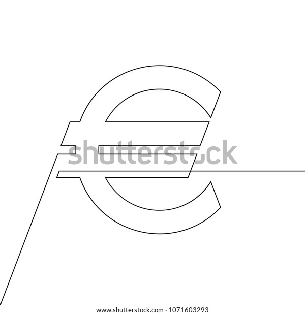 Continuous One Line Drawing Euro Sign Stock Vector (Royalty Free ...