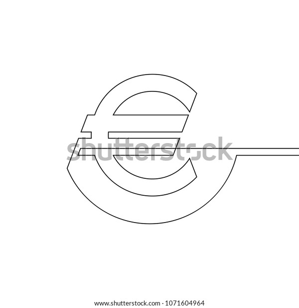 Continuous One Line Drawing Euro Sign Stock Vector (Royalty Free ...