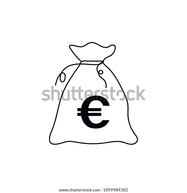 Continuous One Line Drawing Euro Money Stock Vector (Royalty Free ...