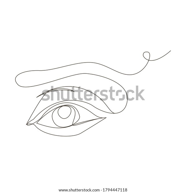 Continuous One Line Drawing Female Eye: เวกเตอร์สต็อก (ปลอดค่าลิขสิทธิ์ ...