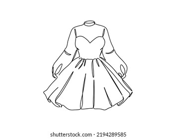 Continuous One Line Drawing Frock Ladies Stock Vector (Royalty Free ...