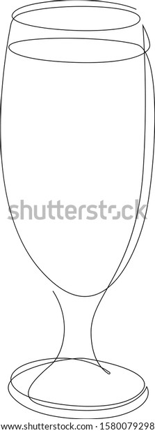 Continuous One Line Drawing Glass Cocktail Stock Vector (Royalty Free ...