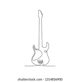 Continuous One Line Drawing Guitar Vector: เวกเตอร์สต็อก (ปลอดค่า ...