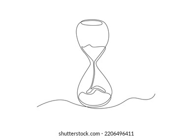 Continuous One Line Drawing Hourglass Timer Stock Vector (Royalty Free ...