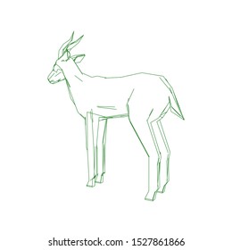 Continuous One Line Drawing Impala Walking: เวกเตอร์สต็อก (ปลอดค่า ...