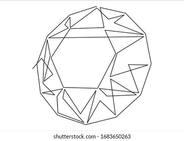Continuous One Line Drawing Jewelry Diamond Stock Vector (Royalty Free ...