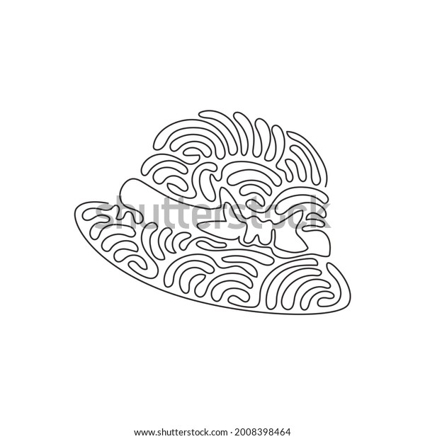 Continuous One Line Drawing Ladies Hat Stock Vector (Royalty Free ...