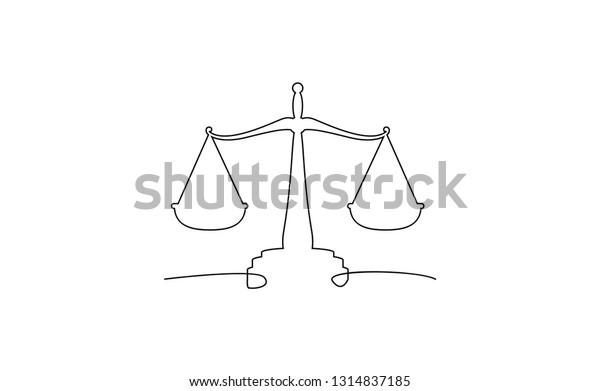 Continuous One Line Drawing Law Vector Stock Vector (Royalty Free ...