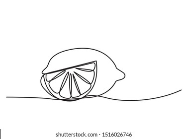 Continuous One Line Drawing Lemon Lime Stock Vector (Royalty Free ...