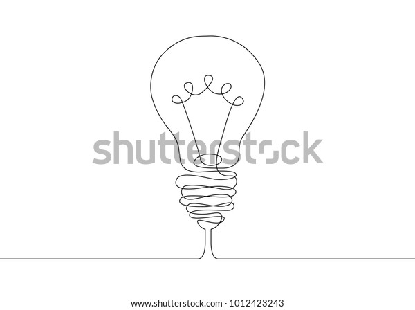 Continuous One Line Drawing Light Bulb Stock Vector (Royalty Free ... Continuous One Line Drawing Light Bulb Stock Vector (Royalty Free ...