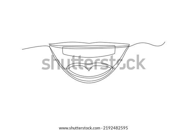 Continuous One Line Drawing Mouth Icon Stock Vector (Royalty Free ...