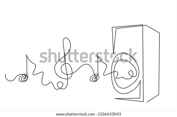 Continuous One Line Drawing Music Column Stock Vector (Royalty Free ...