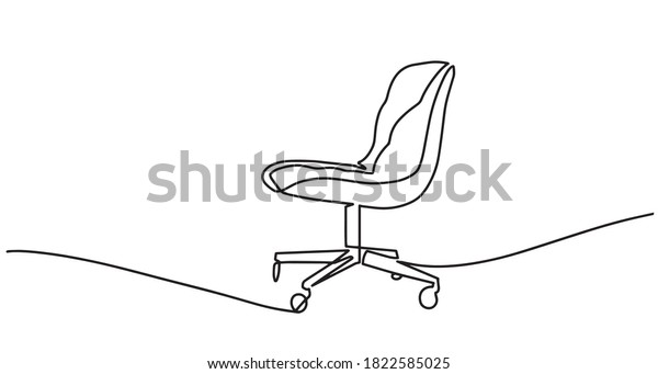 Continuous One Line Drawing Office Chair 库存矢量图（免版税）1822585025