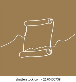 Continuous One Line Drawing Open Paper Stock Vector (Royalty Free ...