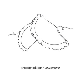 Continuous One Line Drawing Ravioli Silhouette Stock Vector (Royalty ...
