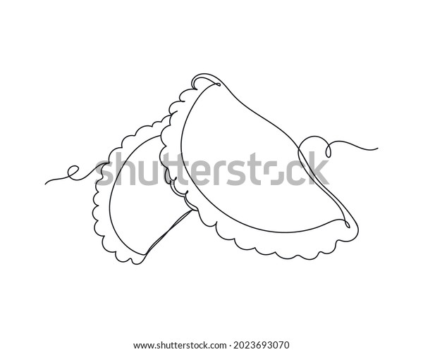 Continuous One Line Drawing Ravioli Silhouette Stock Vector (Royalty ...