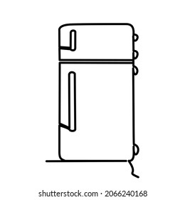 Continuous One Line Drawing Refrigerator Vector Stock Vector (Royalty ...
