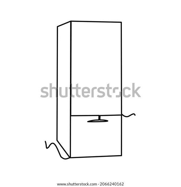 Continuous One Line Drawing Refrigerator Vector Stock Vector (Royalty ...