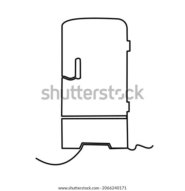 Continuous One Line Drawing Refrigerator Vector Stock Vector (Royalty ...