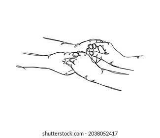 Continuous One Line Drawing Religious Hands Stock Vector (Royalty Free ...
