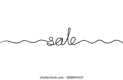 Continuous One Line Drawing Sale Word Stock Vector (Royalty Free ...