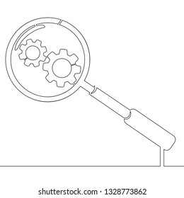 Continuous One Line Drawing Search Engine Stock Vector (Royalty Free ...