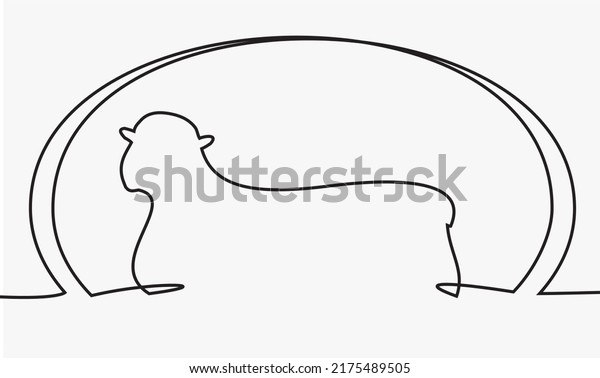 Continuous One Line Drawing Sheep Half: เวกเตอร์สต็อก (ปลอดค่าลิขสิทธิ์ ...