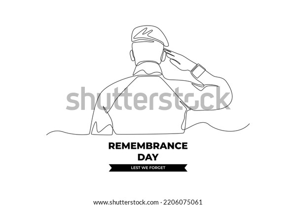 Continuous One Line Drawing Soldier Salute Stock Vector (Royalty Free ...