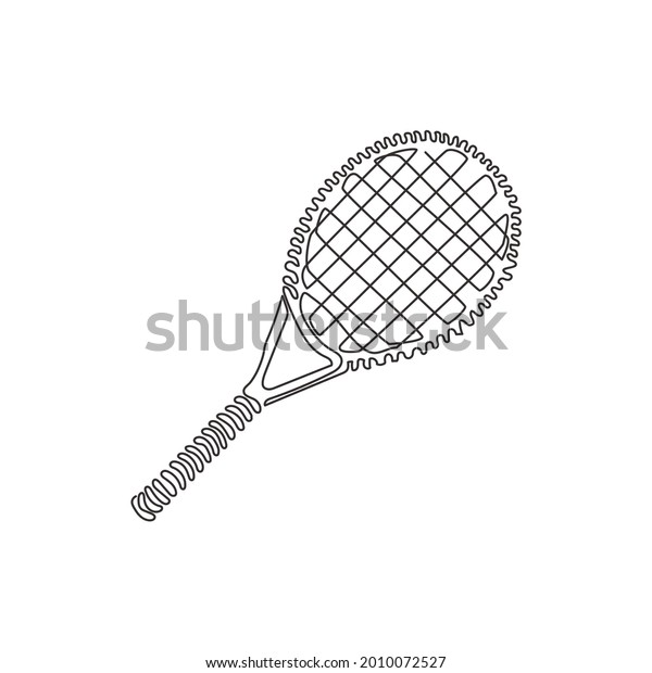 Continuous One Line Drawing Tennis Racket Stock Vector (Royalty Free ...