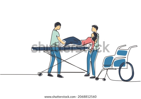 Continuous One Line Drawing Unconscious Woman Stock Vector (Royalty ...