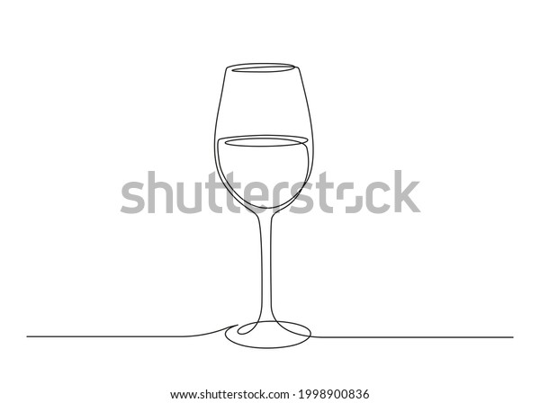 Continuous One Line Drawing Wine Glass Stock Vector (Royalty Free ...